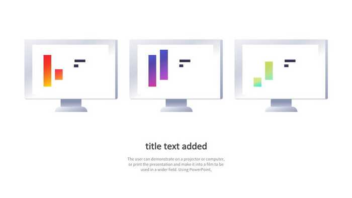 "Visualizing Data: 3 Computer Monitors Displaying Colorful Bar Charts" PowerPoint | Template ...
