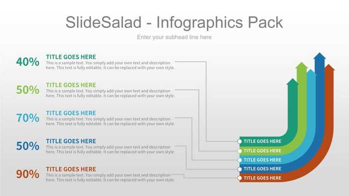 "Enhance Data Visualization With Line Graphs Featuring Upward And Downward Arrows" PowerPoint ...