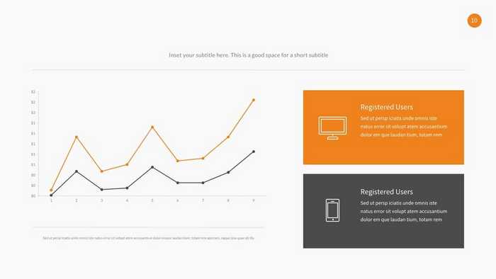 "Enhancing Presentation Appeal: Use Of Orange And Black Color Scheme With Line Graph" PowerPoint ...