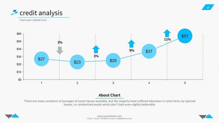 "Visualizing Data: Line Graph Depicting Dollar Amounts With Blue Arrow" PowerPoint | Template ...