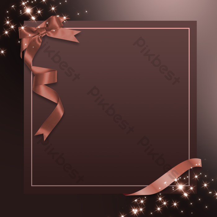 Ribbon Bow Rectangular Frame Background | PSD Free Download - Pikbest
