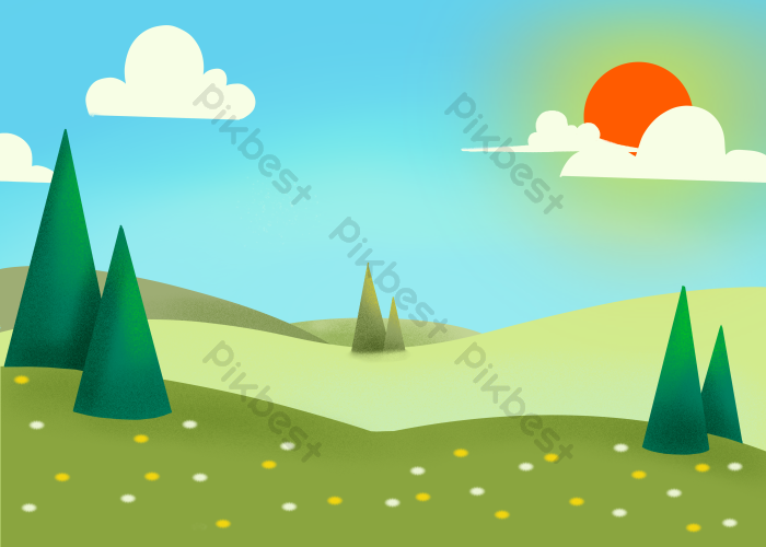 Valley Landscape Illustration | PSD Free Download - Pikbest