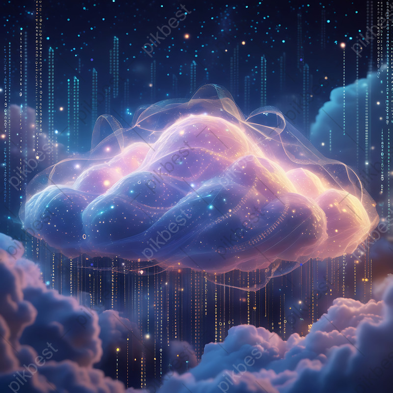 Digital Cloudscape With Binary Code And Soft Light Backgrounds | JPG Free Download - Pikbest