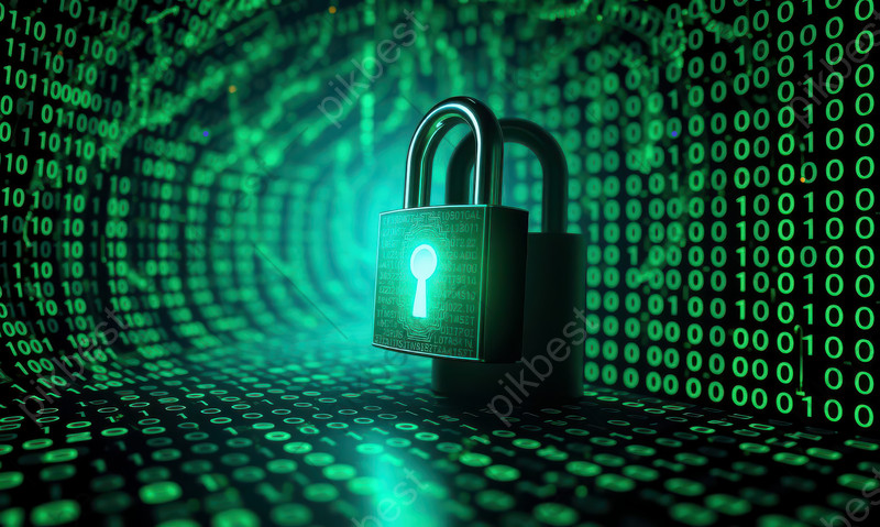 Cybersecurity Digital Lock Concept With Binary Code Background Backgrounds | JPG Free Download ...