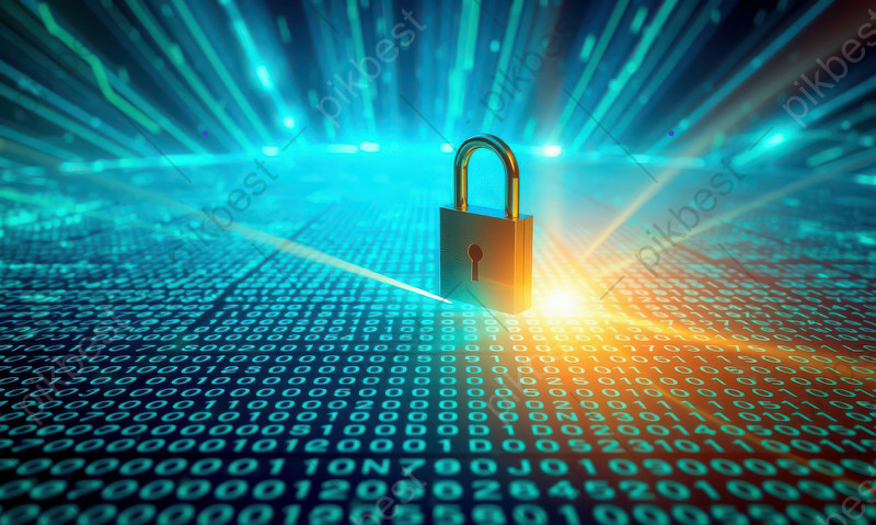 Cybersecurity Digital Lock Concept With Binary Code Backgrounds Backgrounds | JPG Free Download ...