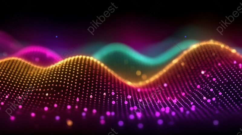 Abstract Data Visualization With Colorful Wave Pattern And Glowing Particles Backgrounds | JPG ...