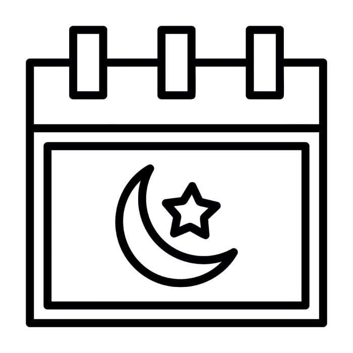 Islamic Calendar Line Icon Vector PNG Images | AI Free Download - Pikbest