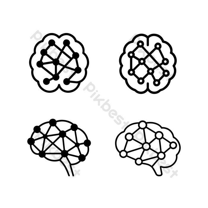 Artificial Intelligence Icon Set Neural Networks Robotics And Cloud Computing Illustration | EPS ...