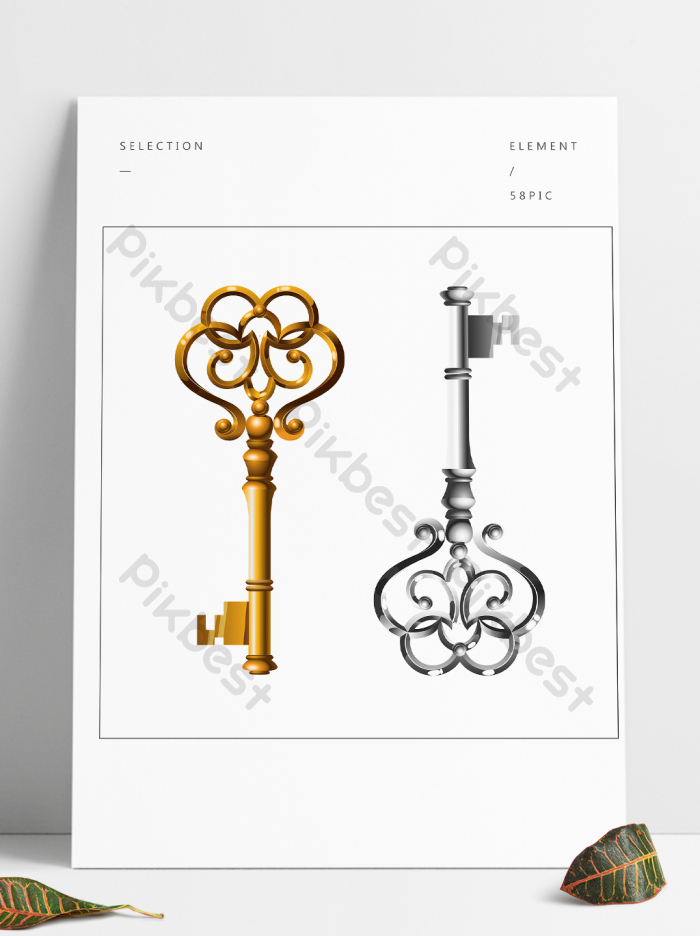Vector Drawing Classical Keys PNG Images | CDR Free Download - Pikbest