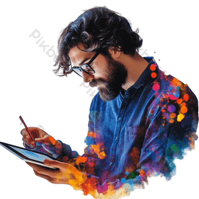 코딩 도구와 노트북을 사용하여 디지털 테이블에서 작업하는 웹 개발자 일러스트 Png Png 무료 다운로드 Pikbest