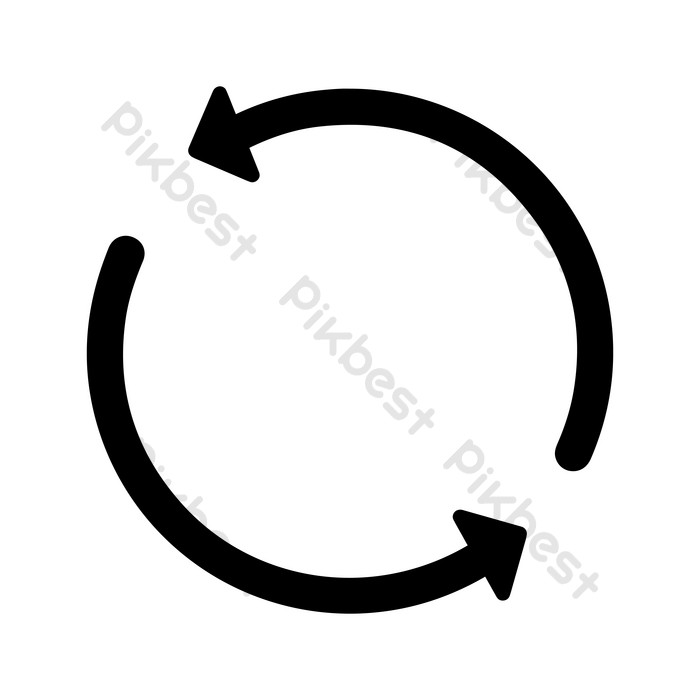 Refresh Circle Icon Vector On White Background Cycle Repeat Loop Progress PNG Images | EPS Free ...