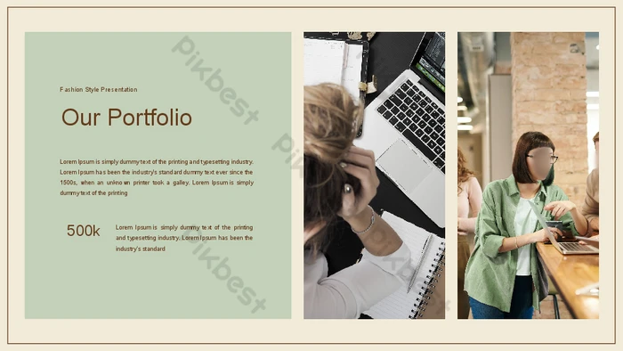 เทมเพลต Powerpoint Portfoilo ที่สวยงามสีเขียวอ่อน เทมเพลต PowerPoint แบบ PPTX ดาวน์โหลดฟรี - Pikbest