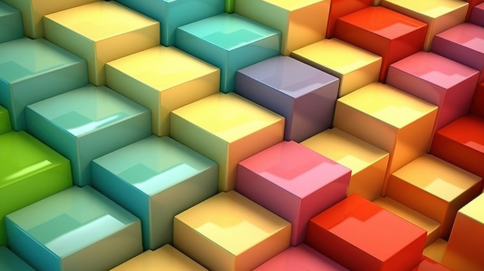 Vibrant Abstract Cubes In Motion Over A Neutral Beige Backdrop 3d Rendering Backgrounds Psd