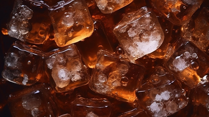 Close Shot Up Texture Of Refreshing Ice Cubes In Dark Cola Macro Backgrounds | PSD Free Download ...