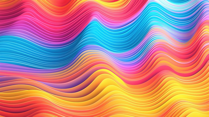 Vibrant Abstract Colorful Pattern With Dynamic Wavy Curves On A Bright Background Backgrounds