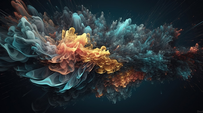 Fractal Chaos In Motion 3d Render Of Abstract Particle Field