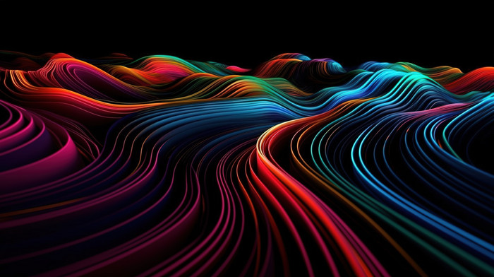 Abstract Color Patterns Modern Dark Gradient Background With Colorful 3d Pattern Rendering