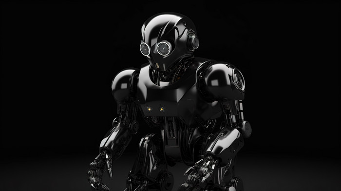 Ai Robot Black In 3d Rendering On Dark Background Backgrounds | JPG Free Download - Pikbest