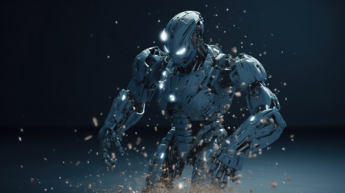 Analyze Exploding 3d Ai Robot Analyzing And Computing Backgrounds | JPG ...