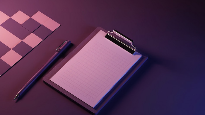 Checkbox Purple Background 3d Render Of A Minimal Check List Or Notebook Featuring Empty