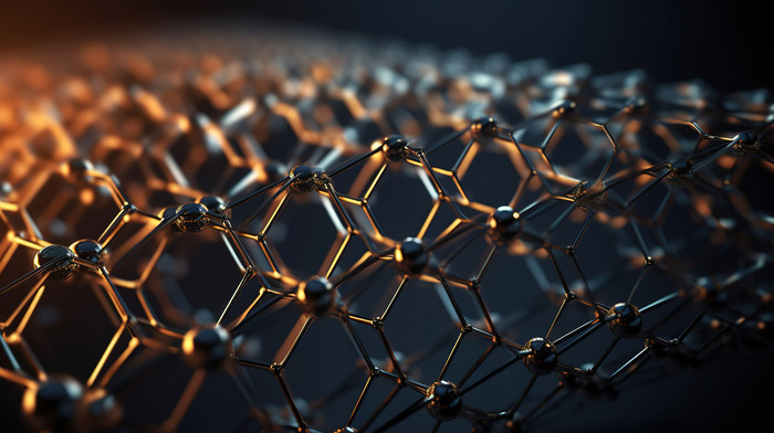 Depicting Close Up Of Hexagonal Geometric Form In 3d Rendering Abstract Nanotechnology Graphene ...