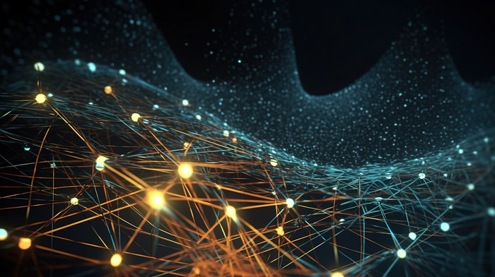 Dotted Line Connection Futuristic Lines And Glowing Dots In 3d