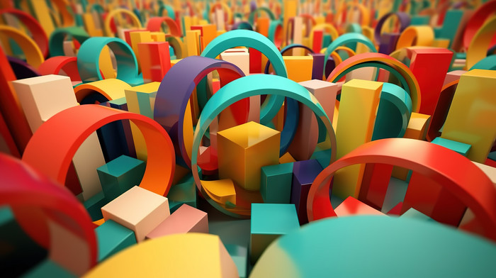 Geometric Forms Vibrant 3d Renderings Of Multicolored Backgrounds | JPG Free Download - Pikbest