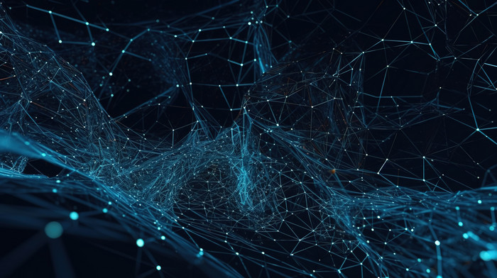 Interconnection Abstract Dark Blue Space With Interconnected Dots And Lines In 3d Rendering A