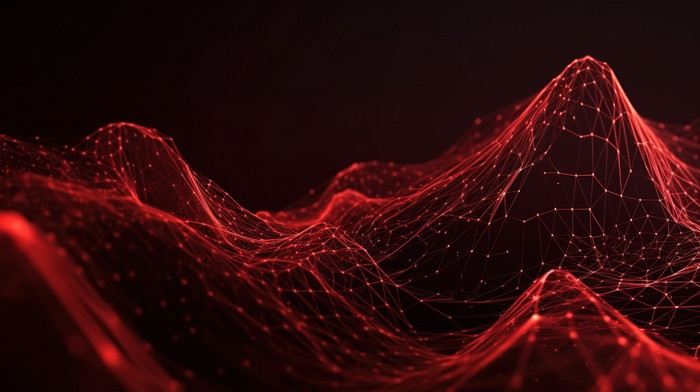 Low Poly Wave Background With Abstract Polygonal Structure Of Connected Dots And Lines In 3d