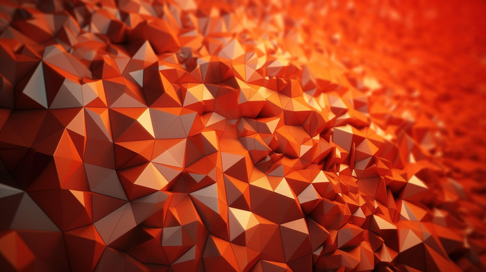 Mosaic Triangle Abstract Background Featuring Orange Polygons In 3d Render Backgrounds | JPG ...