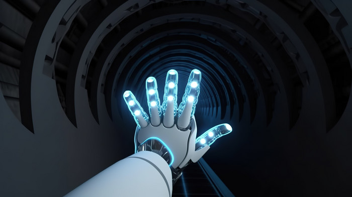Shake Hands Android Robot Hand Shaking In 3d With Tunnel Background Render Backgrounds | JPG ...