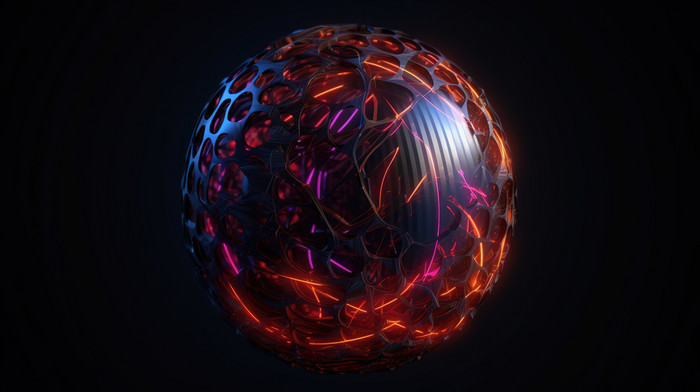 3d Render Abstract Spherical Design In Animated Motion Element Rendered