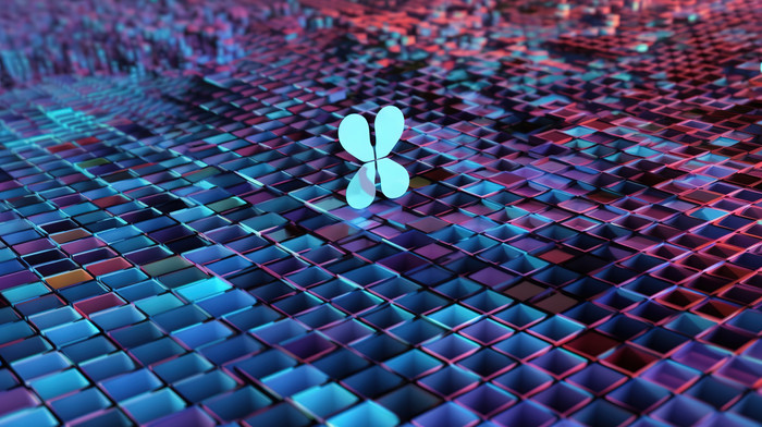 Abstract Pixel Pixelated Cube Background With Ripple Xrp Logo A 3d Illustration Of ...