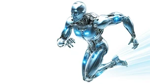 Artificial Intelligence Robot In X Ray 3d Rendering Running On Black Background Backgrounds ...