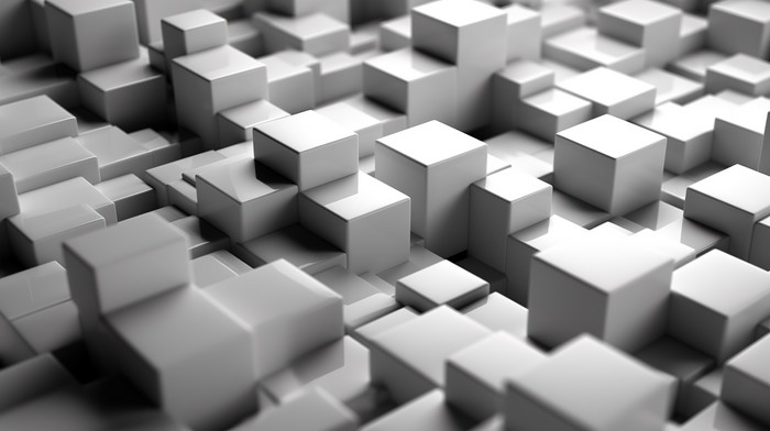 Abstract Cube Monochromatic Minimalist 3d Background Design Backgrounds Free Download