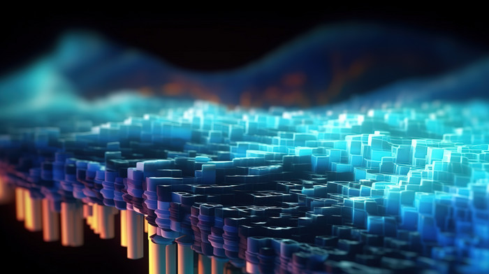 Blockchain Technology 3d Rendering Of A Dynamic Transaction Flow