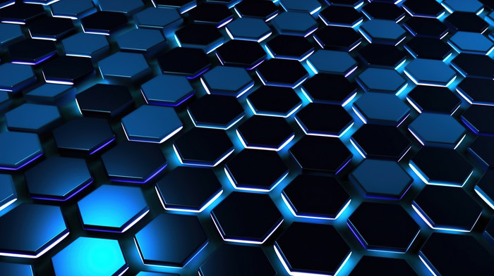 Hexagon Abstract Futuristic Hexagonal Surface Rendered In 3d Creating An Background Backgrounds ...