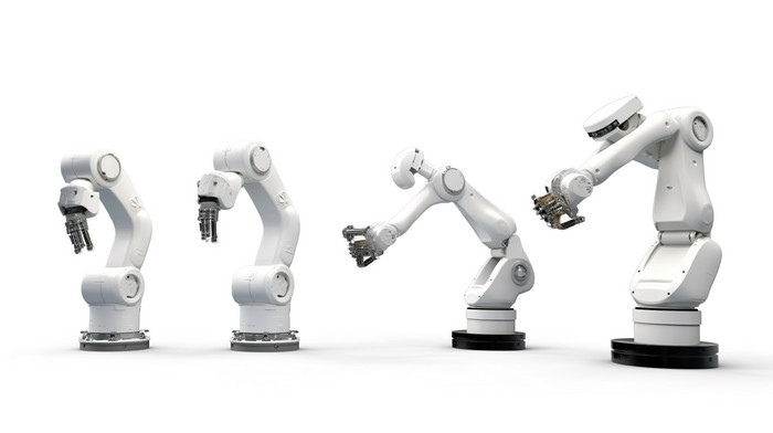 Industrial Robot White Background Showcases Various Robots In 3d Rendering Backgrounds | JPG ...