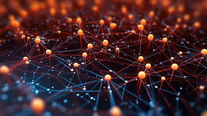 Interconnected Technology Big Data Blocks In 3d With Technological Background And Connecting