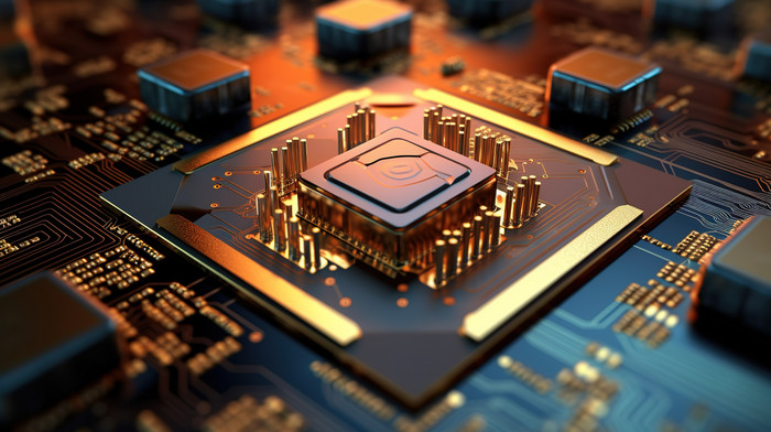 Microchip 3d Render Of Circuit Board With Microcontroller Microchips Programmed Firmware For Cpu