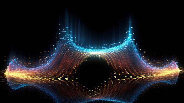 Network Connection 3d Rendering Of Digital Wave Structure Connecting Secure Data Technology In