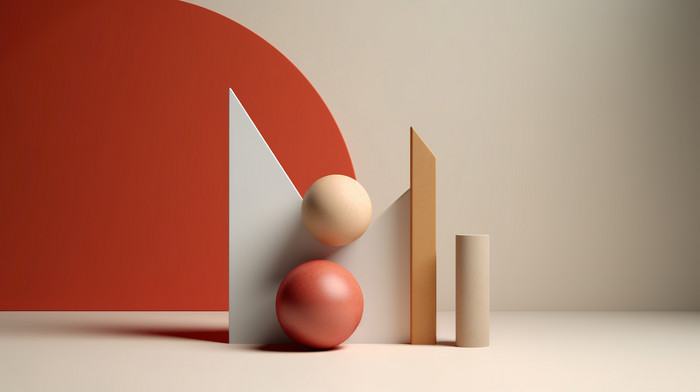 Simplistic Forms In Abstract Art 3d Renderings Of Geometric Shapes Backgrounds | JPG Free ...