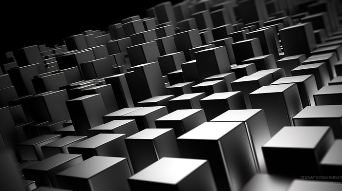 Abstract Cube Monochromatic Minimalistic 3d Render Of A For Background