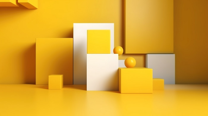 Abstract Geometric Shape Yellow Minimalistic Shapes In An Background 3d Render Backgrounds | JPG ...