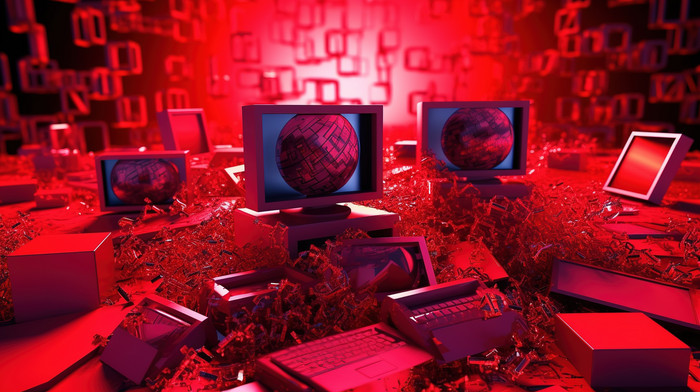 Danger Symbol Malware Alert 3d Rendered Of Computer Hacked With Sign Backgrounds | JPG Free ...
