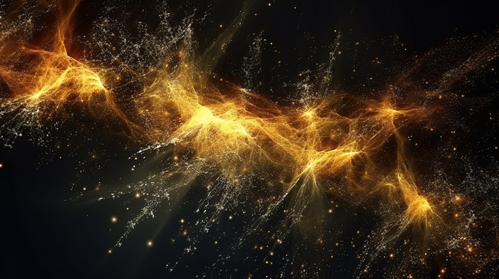Particle Trails A Luminous Trail Of Dust Particles Flowing On Black Background 3d Rendering ...